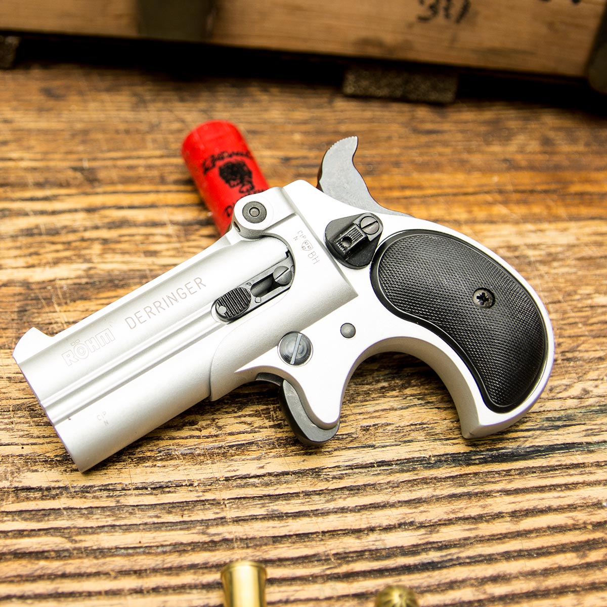 Röhm Derringer Silver Star Schreckschusswaffe mit zwei Läufen ...